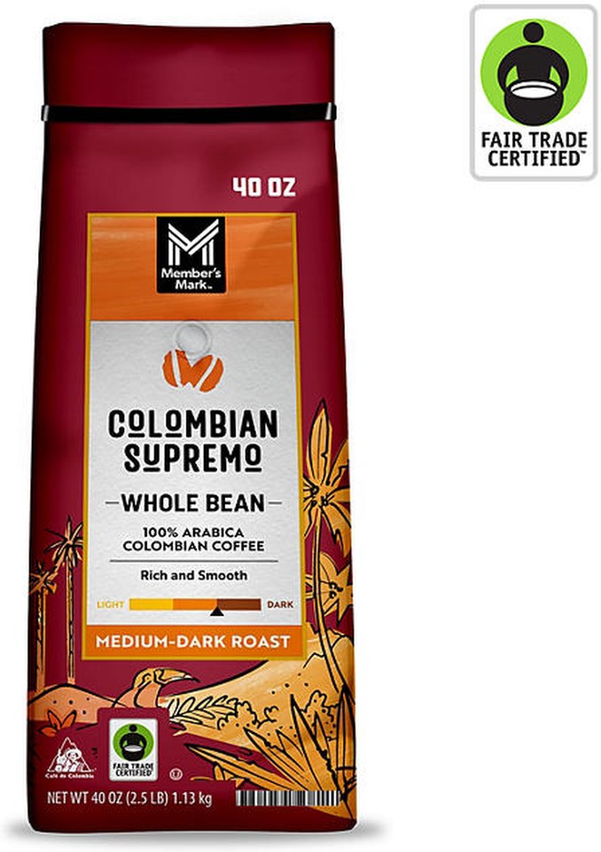 Colombian Supremo Whole Bean Coffee, 40 oz.